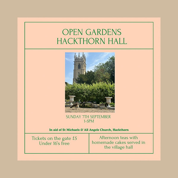 Garden open days & equestrian events in Hackthorn, Lincolnshire